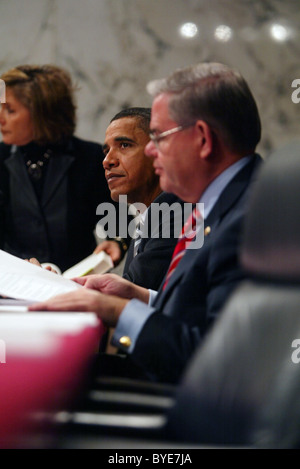 Senator Barack Obama and Senator Robert Menendez Former US Secretary of ...