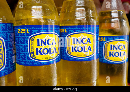 Inca Kola bottles Stock Photo - Alamy
