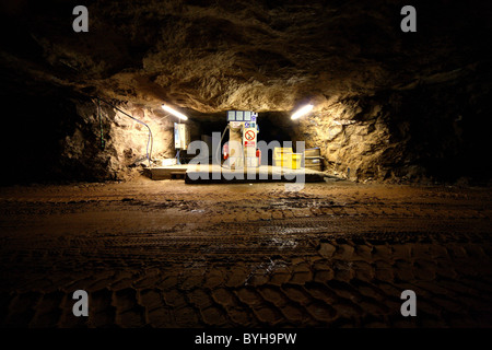 Inside a Gypsum mine Stock Photo - Alamy