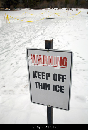 Thin ice on a pond in High Park, Toronto, Canada Stock Photo - Alamy