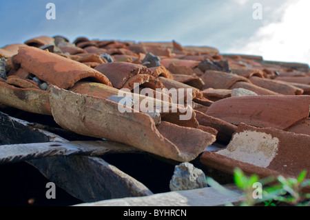 romantic brick house against blue sky Stock Photo - Alamy