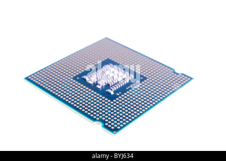Closeup of a computer processor over a white background Stock Photo - Alamy