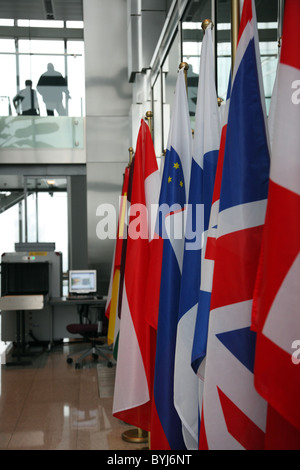 Flag poles with flags of various European countries Stock Photo - Alamy