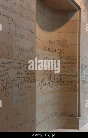 Graffiti of Soviet soldiers in the Reichstag, Berlin, Germany Stock ...