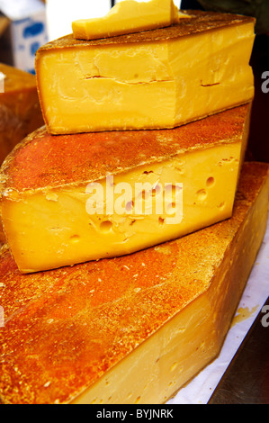 hard cheese, cheese counter, hard cheeses Stock Photo - Alamy