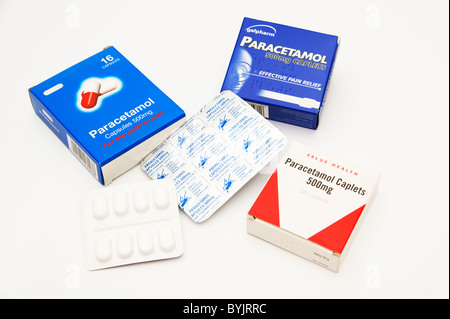 generic brand pack of paracetamol caplets Stock Photo - Alamy