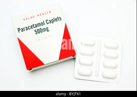 generic brand pack of paracetamol caplets Stock Photo - Alamy