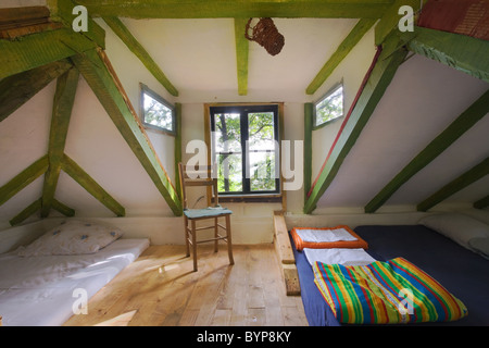 Serbian traditional architecture, interiors and exteriors of a wooden ...