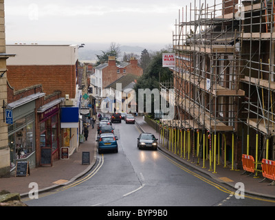 Great Malvern Town centre and hills in background Cotswolds UK England ...