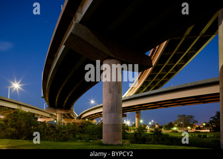 USA, South Carolina, Charleston, Interstate highway bridge overpass at ...
