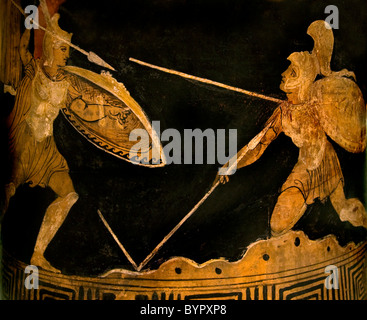 Troy Trojan War fighting Achilles and Memnon 300 BC Greek pottery ...