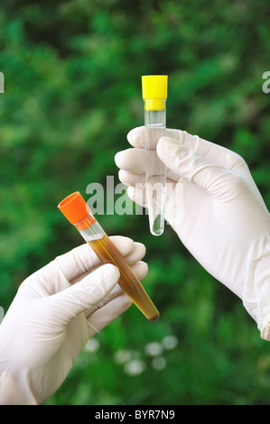 Clean and dirty water samples in test tube Stock Photo - Alamy
