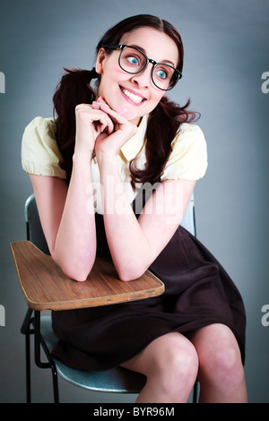 A young geek geeky nerd nerdy speccy man with bad complexion, UK Stock ...