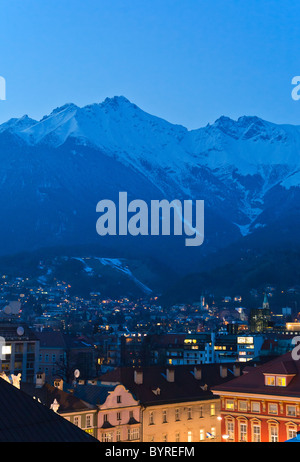 Austria, Tyrol, panoramic wiew over Innsbruck and Inn valley Stock ...