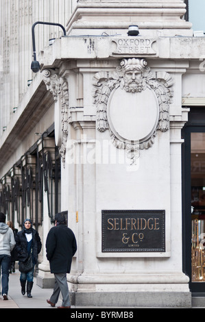 LONDON - FEBRUARY 04: Facade of Selfridges department store, on of the ...