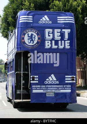 Chelsea FC promotional bus a London double decker, on the foreign roads ...