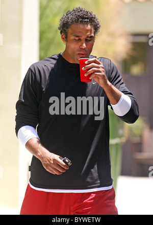 Retired basketball player Rick Fox out jogging in Hollywood Los Angeles ...