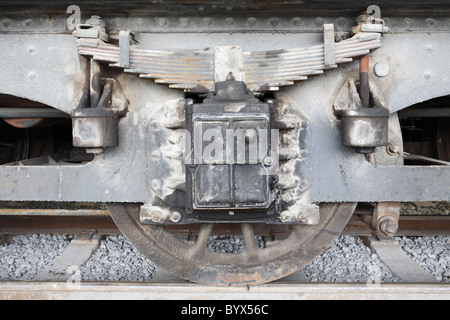 Steam locomotive, leaf spring, detail, b/w, locomotive, locomotive ...