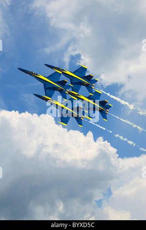 U.S. Navy Blue Angels flight demonstration team in the Line Abreast ...