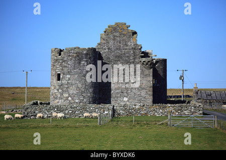 Muness Castle, 1598, most northerly in United Kingdom, coastal views ...