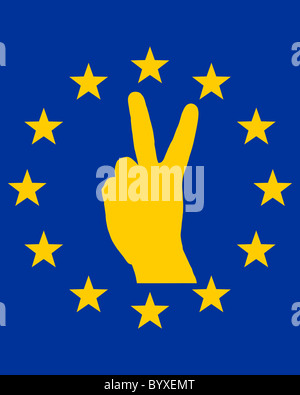 European finger signal Stock Photo - Alamy