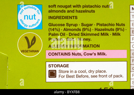 labeling on back of food packaging - disposal instructions and barcode ...