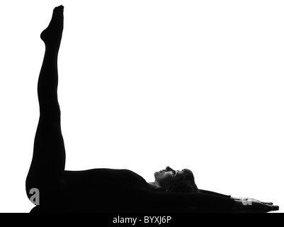 woman salamba sarvangasana Shoulder Stand yoga pose posture position in ...