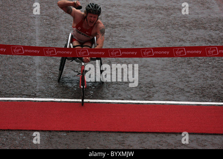 Josh Cassidy of Canada. Wheelchair winner of the Virgin London Marathon ...