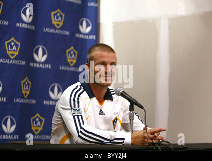 David Beckham Press conference held at the RFK Stadium batting room to ...
