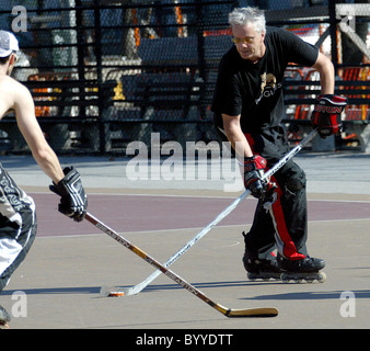 Tim Robbins Plays Hockey in New York City's West Village Neighborhood ...