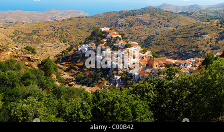 view of Ioulis (Chora) administrative centre town of Kea, Greek ...