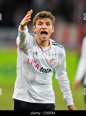 German football player Thomas Muller of FC Bayern Munich attends a ...