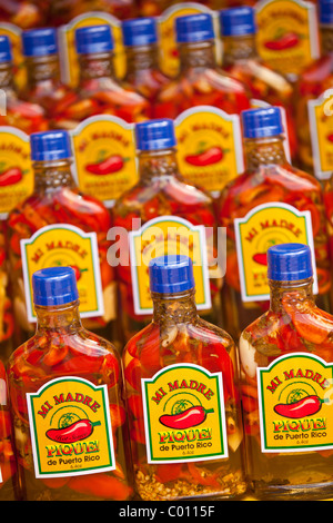 Homemade Pique hot sauce at a market in Old San Juan, Puerto Rico Stock ...