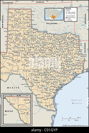 Texas state political map Stock Photo - Alamy