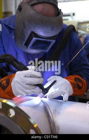 Welder Arc Welding steel. England, UK Stock Photo - Alamy