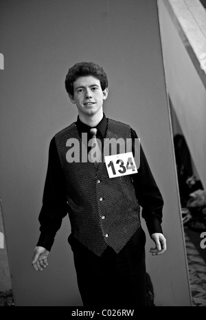 Male Irish dancer prepares for competition. 2010 World Irish Dancing ...
