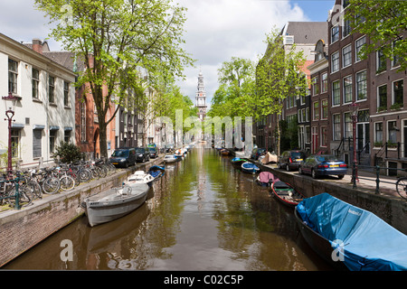 View along Groenburgwal canal towards the tower of Zuiderkerk ("South ...