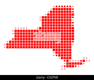 Red Dot Map of New York State Stock Photo - Alamy