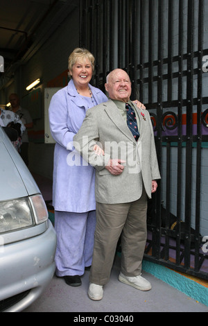 Mickey Rooney and his wife Jan Chamberlain leave the ITV studios after ...