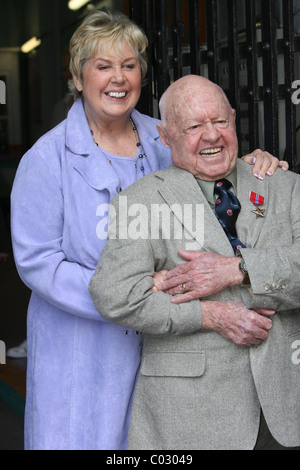 Mickey Rooney and his wife Jan Chamberlain leave the ITV studios after ...