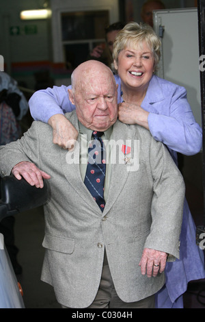Mickey Rooney and his wife Jan Chamberlain leave the ITV studios after ...