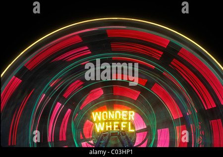 NEON SIGN DENO'S WONDER WHEEL AMUSEMENT PARK CONEY ISLAND BROOKLYN NEW ...