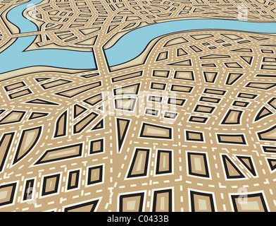 Illustration of an angled generic road-map without names Stock Photo ...