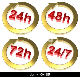 24 hours delivery icon isolated on 3d cyan blue round button abstract ...