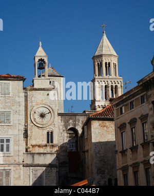 Croatia, Split, Famous Clock Tower In Split Stock Photo - Alamy