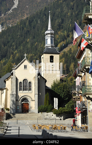 Church in Chamonix town, France, French Alps Stock Photo - Alamy