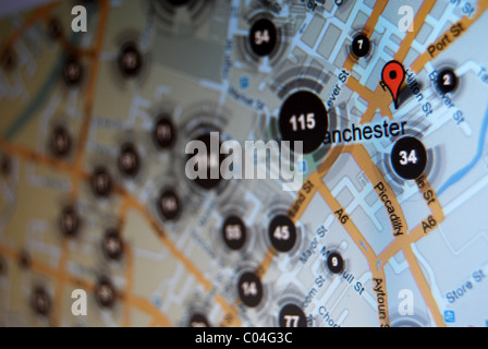 police.uk crime map of manchester Stock Photo - Alamy