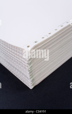 Perforated Computer Paper for background Stock Photo - Alamy