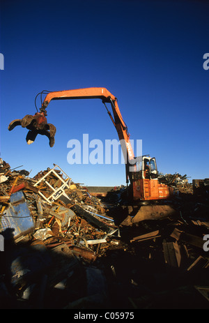 Scrap metal recycling yard with lifting crane, Granton, Edinburgh Stock ...