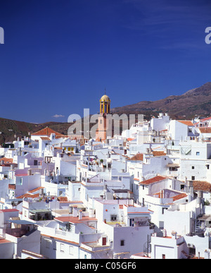 The Spanish hillside white village of Competa on the Costa Del Sol ...